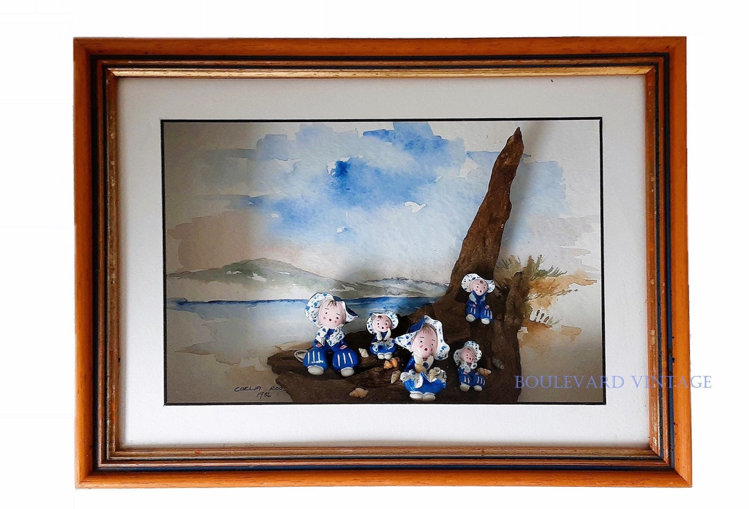 Vintage Delft Figurines Diorama Dutch Coast Handmade Painted Dutch ...