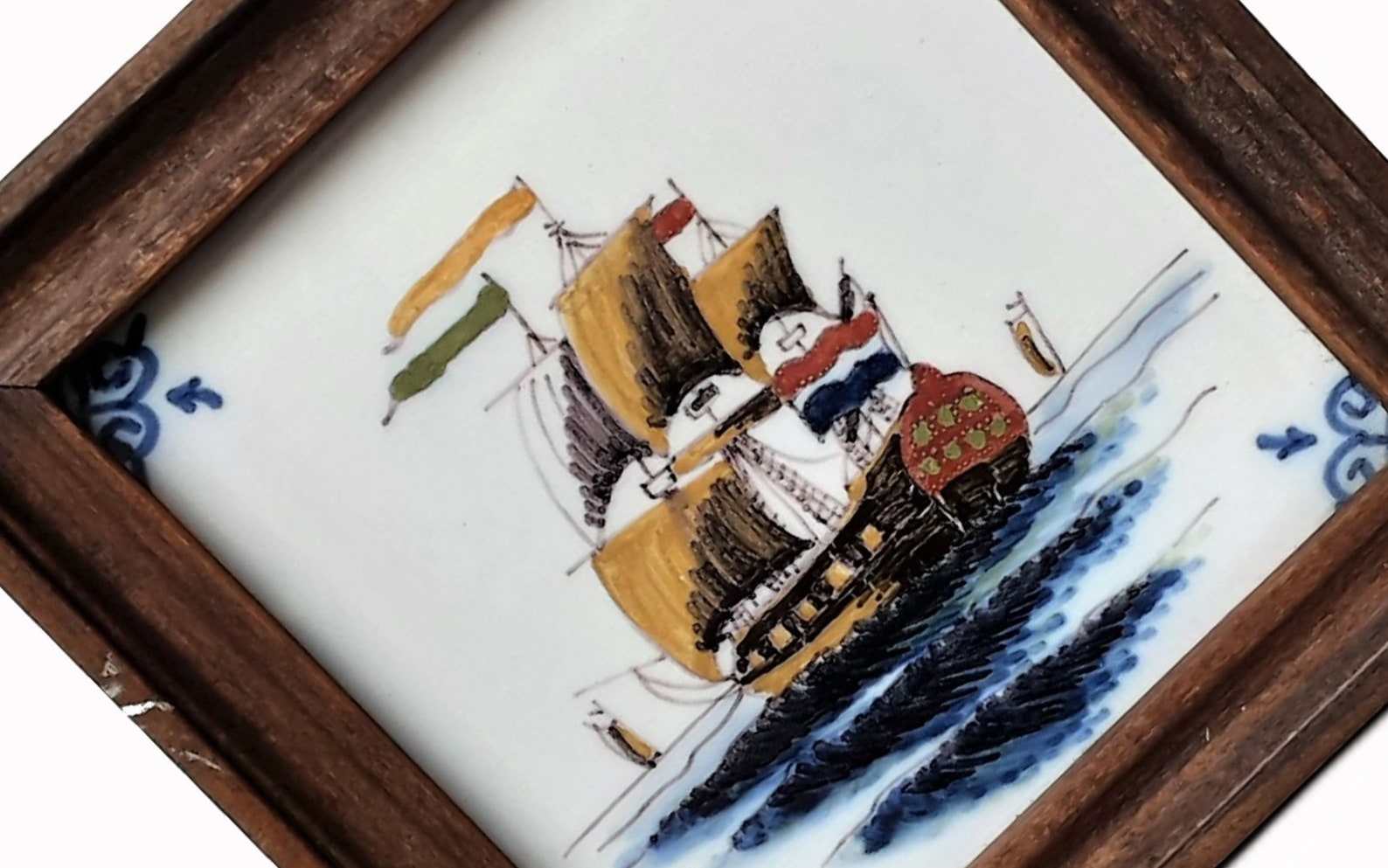 Delft Ship Tile The Flying Dutchman Makkum Tile Delft | Etsy