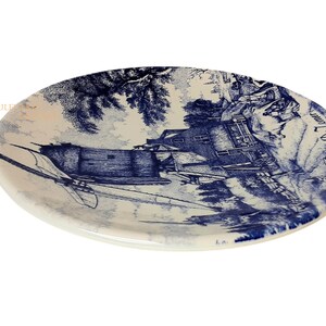 Delft Blue Windmill Plate Summer the Porceleyne Schouw Antique Delft ...