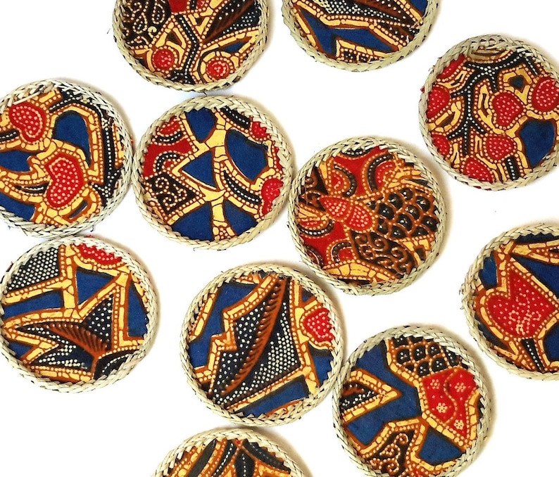 Indonesian Batik Coaster Set in Box Batik Coasters Indonesian - Etsy