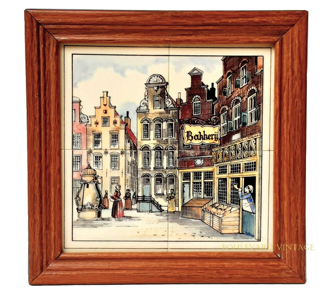 Antique Scene Delft Tableau Delft Polychrome Tiles Tableau Dutch Bakery ...