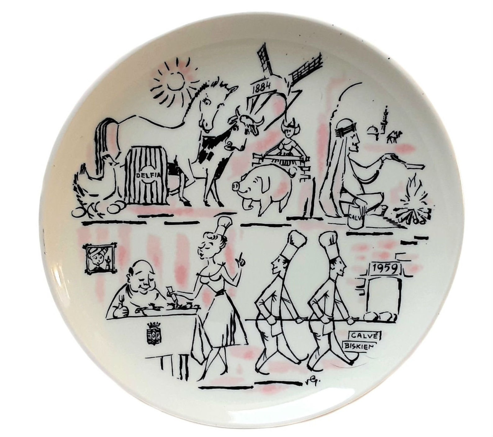 Dutch Plate Calvé Delft 1959 Delft Plate Delft Pottery Royal | Etsy