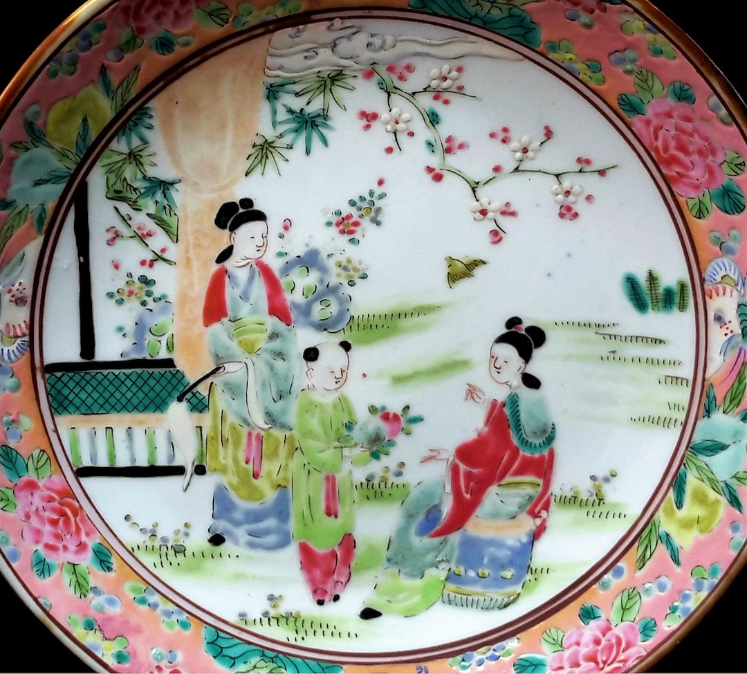 Antique Chinese Plate Chinese Rose Family Plate 1820 Rose Canton ...