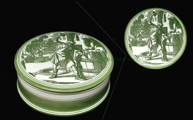 Rare Delft Green Delft Bowl With Lid Dutch Craftsman Herring - Etsy