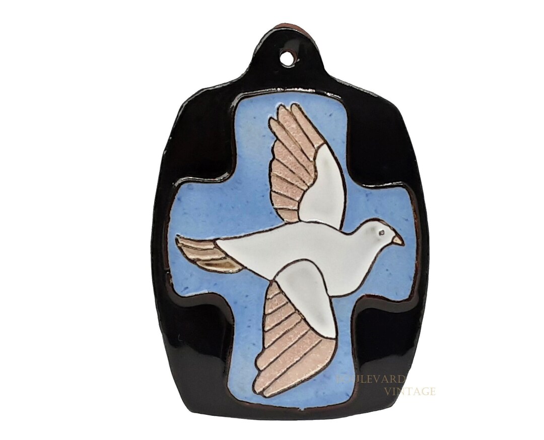 Antique Delft Cloisonne Tile Bird Cross and Pigeon by Henk Potters ...