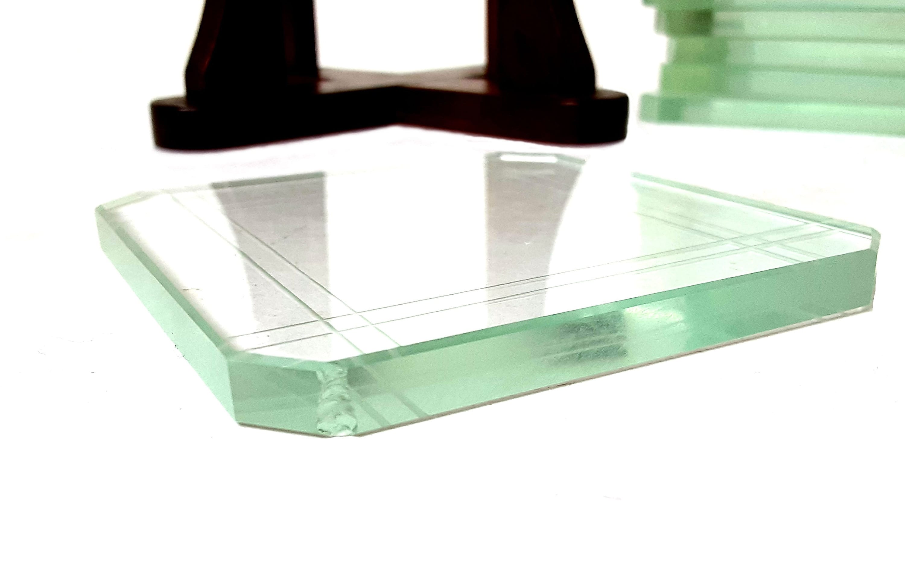 Bar Coasters in a Stand Green Glass Coaster Set With Holder | Etsy