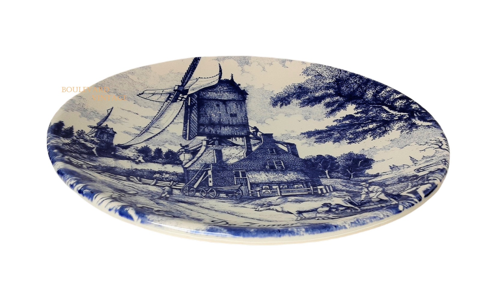 Delft Blue Windmill Plate Summer The Porceleyne Schouw Antique | Etsy