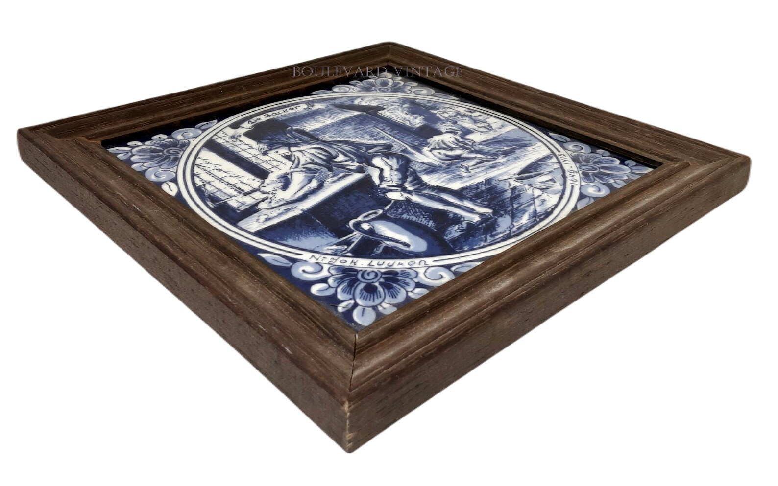 Antique Scene Delft Blue Tile Dutch Bakery Shop Sign by - Etsy