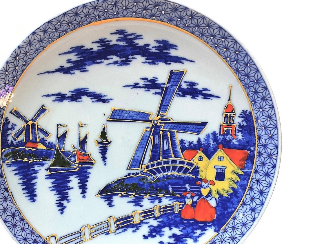 Delft Blue Plate Chinoiserie Charger Plate Delft Windmill Delft China ...