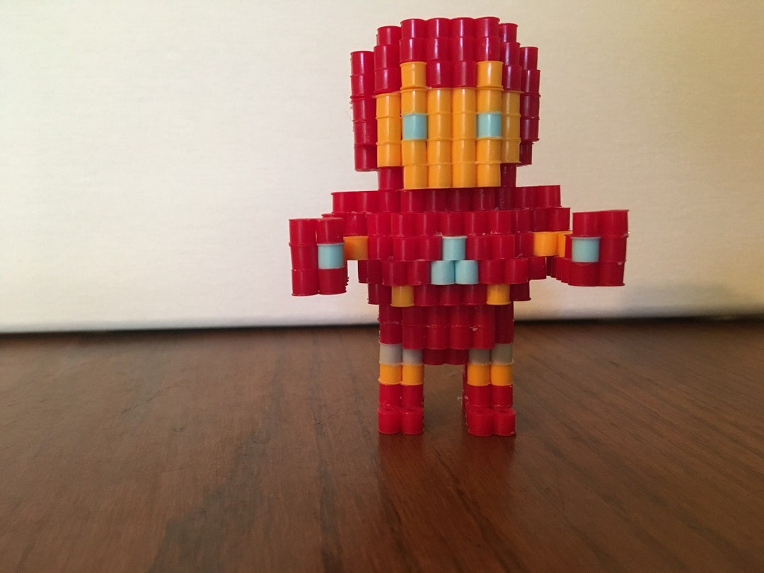 3D Perler Bead Iron Man - Etsy