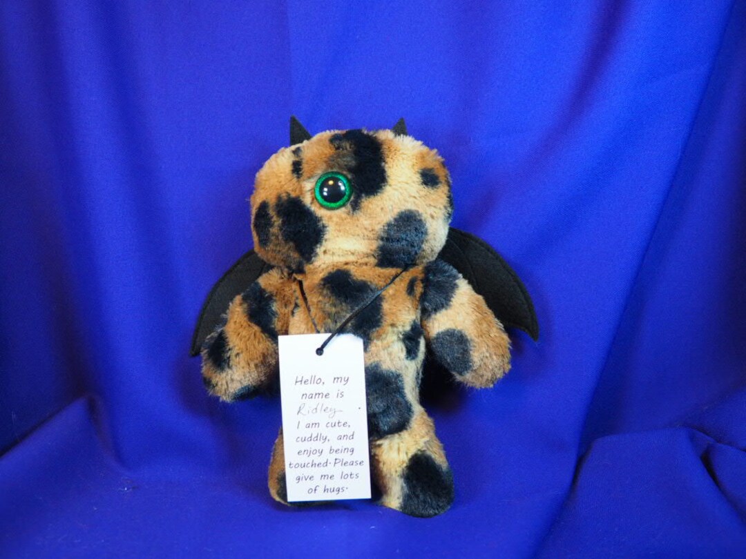 Ridley, Cute Monster Plush Plushie Stuffie W/ Silky Brown and Black ...