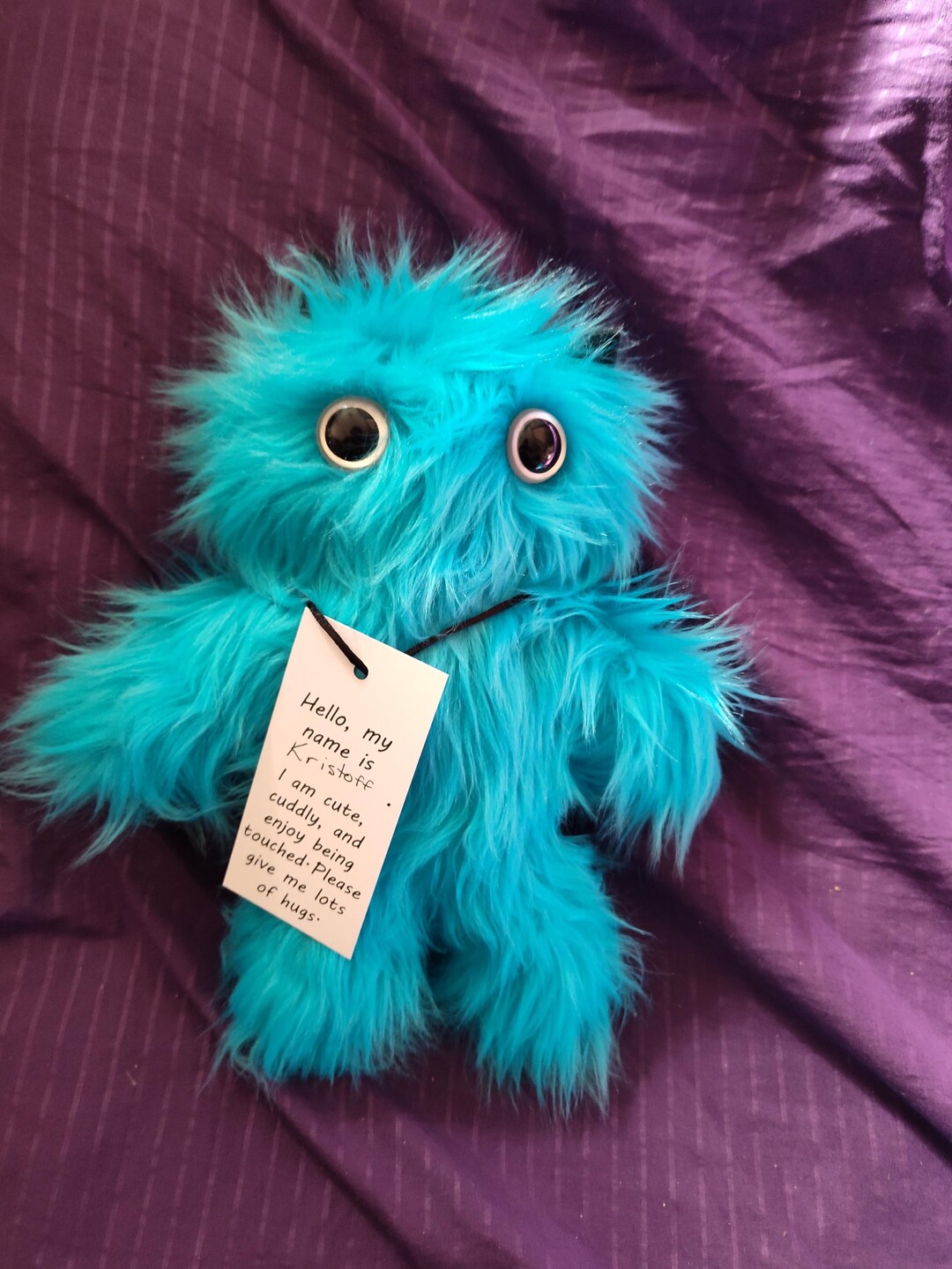 Kristoff, Cute Monster Plush Plushie Stuffie With Shaggy Blue Fur, 2 ...