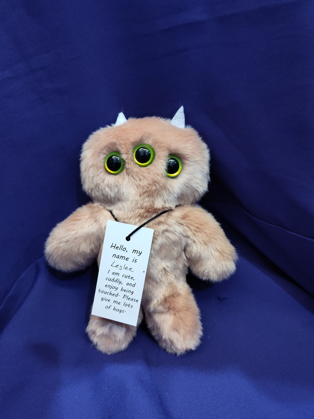 Leslee, Cute Monster Plush Plushie Stuffie With Thick Super Soft Pink ...