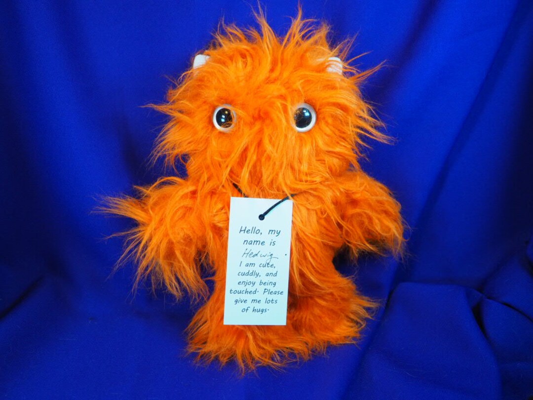Hedwig Cute Monster Plush Plushie Stuffie With Long Orange - Etsy