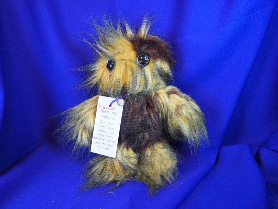 Lumpy, Cute Monster Plush Plushie Stuffie W/ Long Brown Feather Shag ...