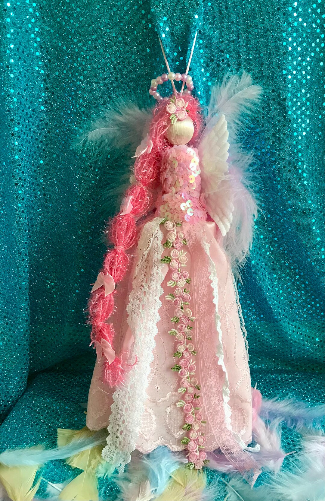 Large Hanging Vintage Style Rag Angel / Fairy Ready to Post - Etsy