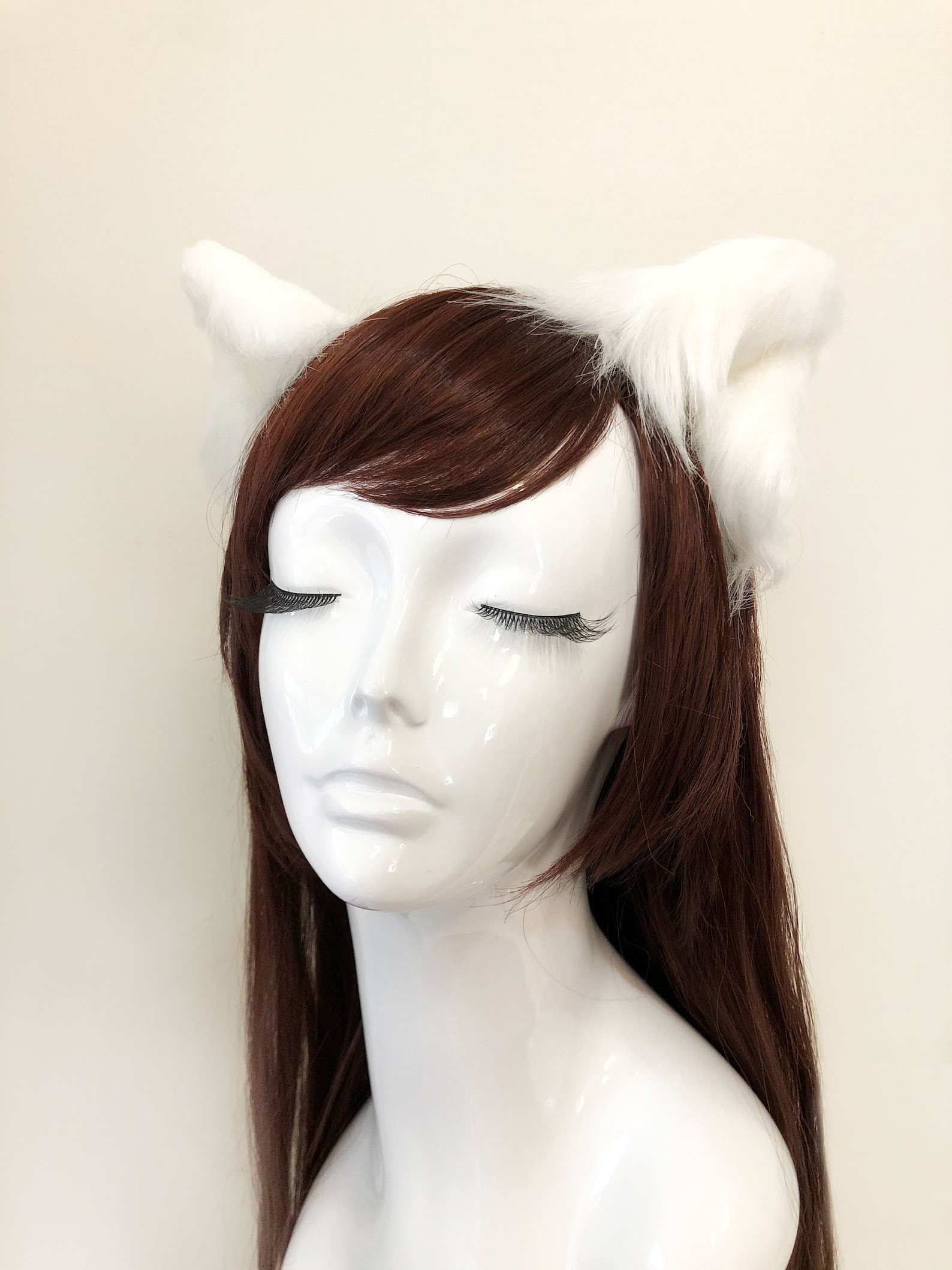 White Cat ears Kitty kitten Cosplay Anime Headwear Long Furry | Etsy