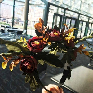 Black Green Branch Horn Red Flowers Nymph Forest Horn | Etsy