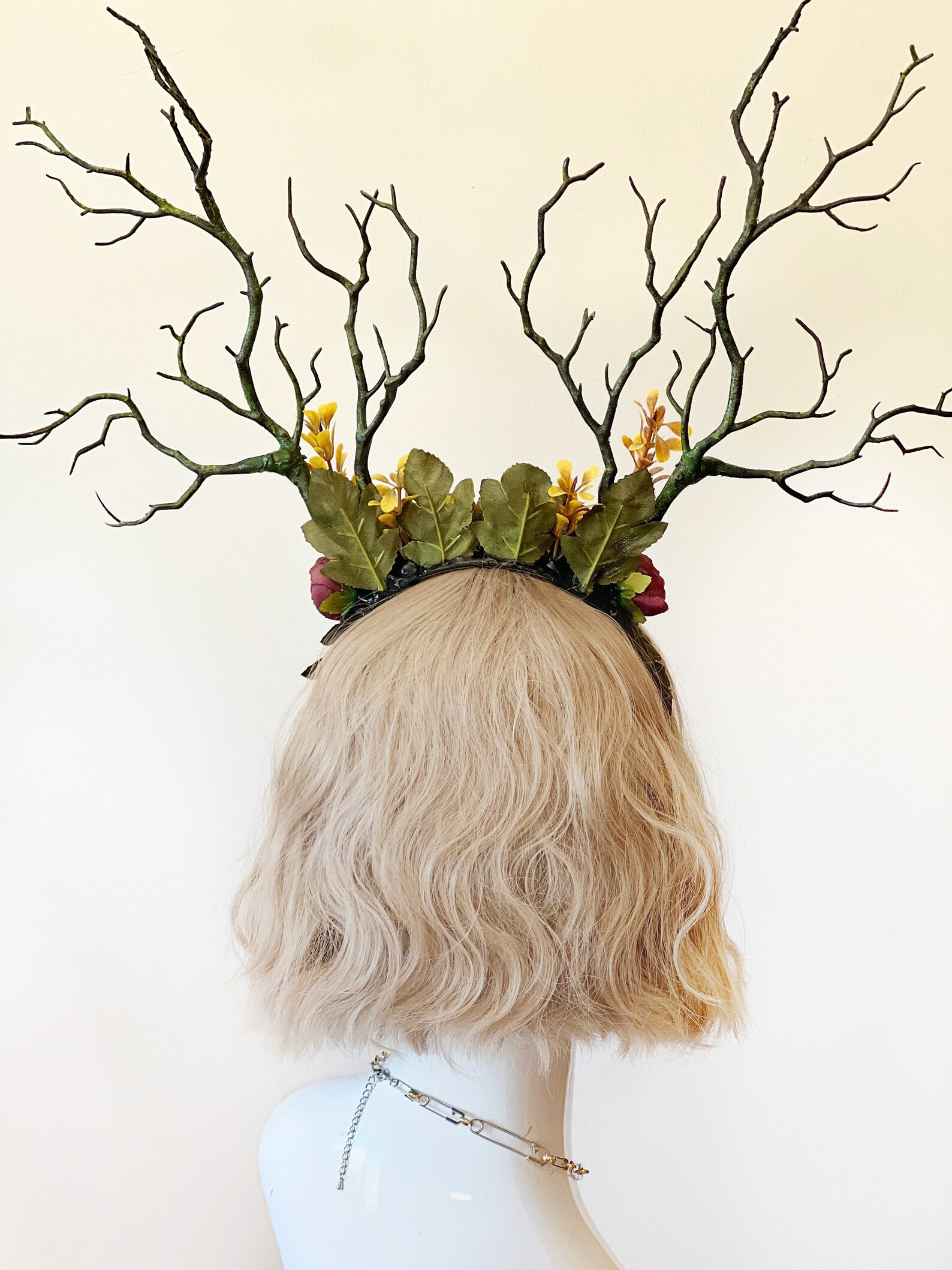 Black Green Branch Horn Red Flowers Nymph Forest Horn - Etsy