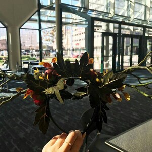 Black Green Branch Horn Red Flowers Nymph Forest Horn | Etsy