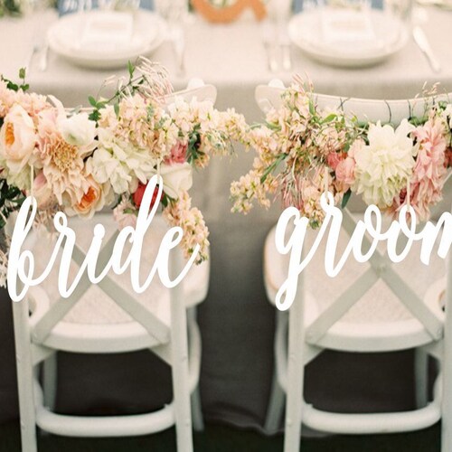 Bride and Groom Sign Chair Sign Rustic Wedding Sign Rustic - Etsy