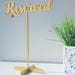 Gold "reserved " Table Sign. Wedding Table Decor. Freestanding Set ...