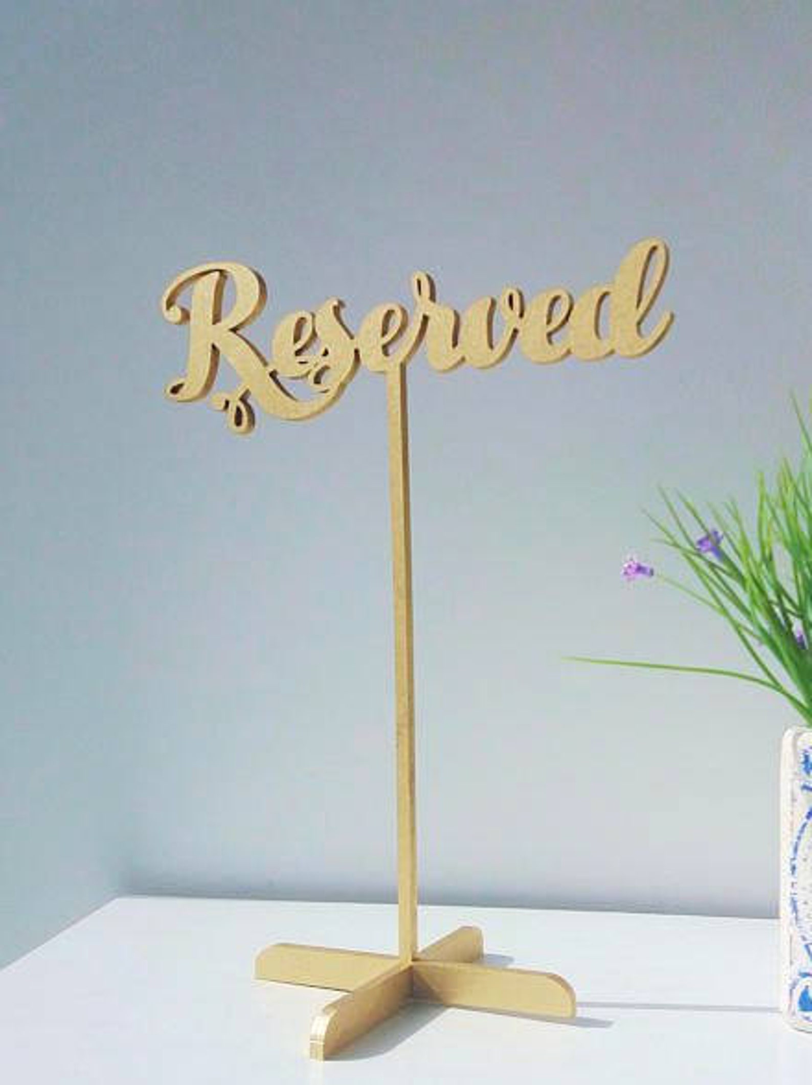 Gold "reserved " Table Sign. Wedding Table Decor. Freestanding Set ...