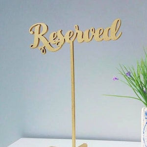 Gold "reserved " Table Sign. Wedding Table Decor. Freestanding Set ...
