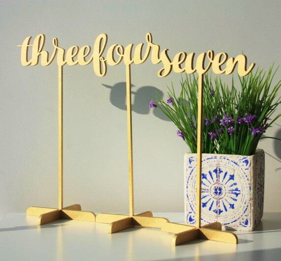Wooden Table Numbers Custom Wedding Table Number Text Table | Etsy