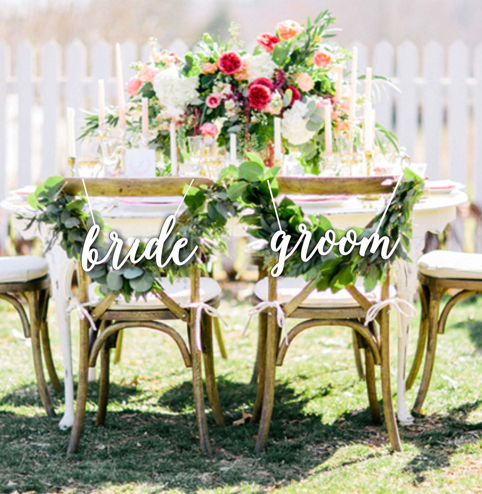 Bride and Groom Chair Signs Chair Sign Wedding Bride Groom | Etsy
