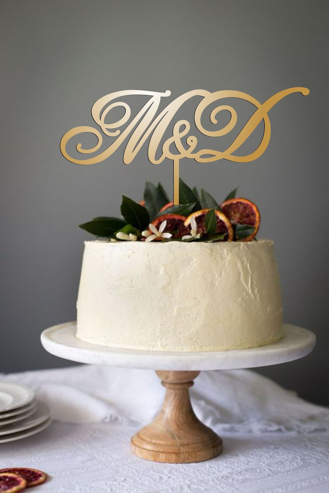 Custom Initial Cake Topper Wedding Monogram-custom Cake Topper Wooden ...