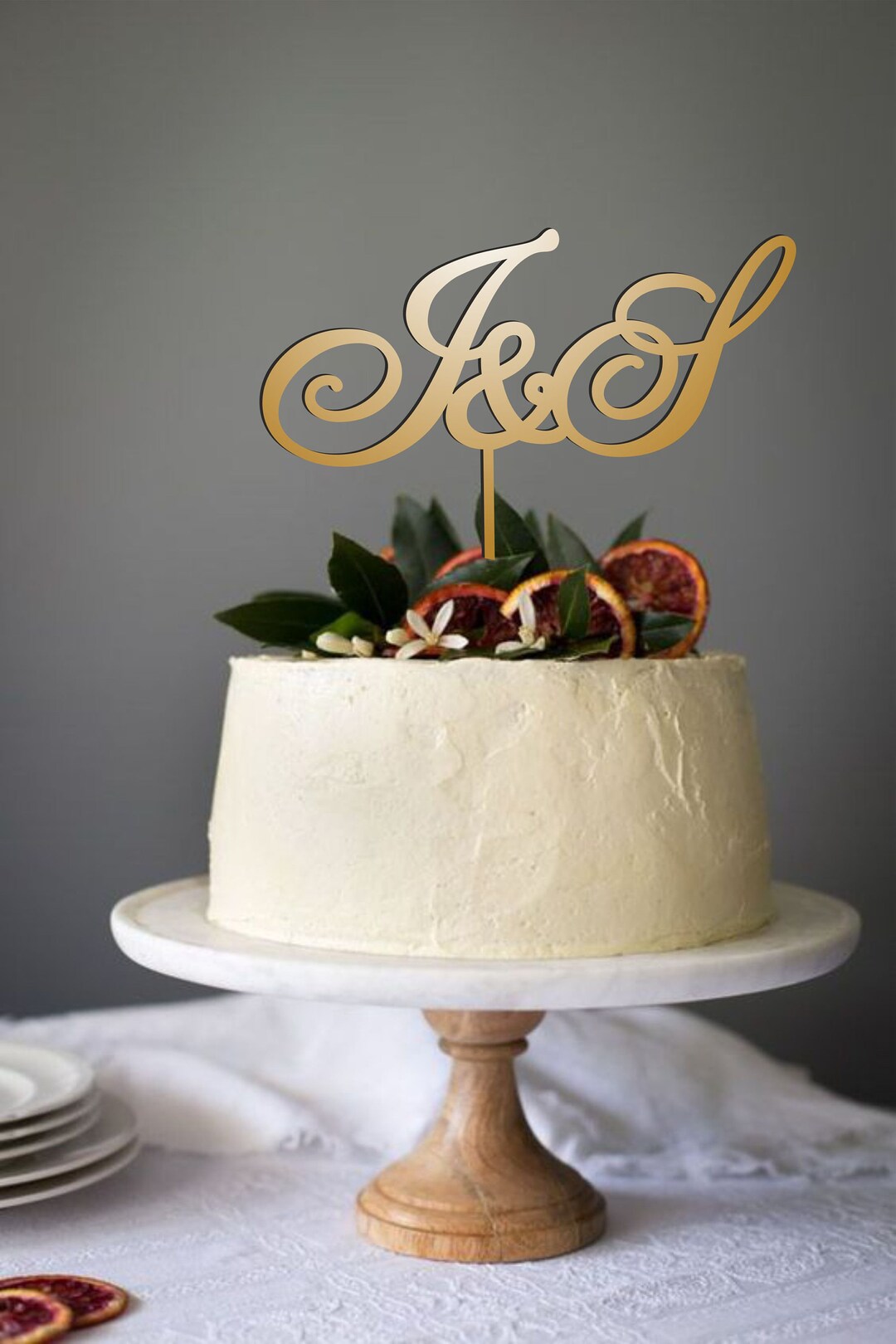Custom Initial Cake Topper Wedding Monogram-custom Cake Topper Wooden ...