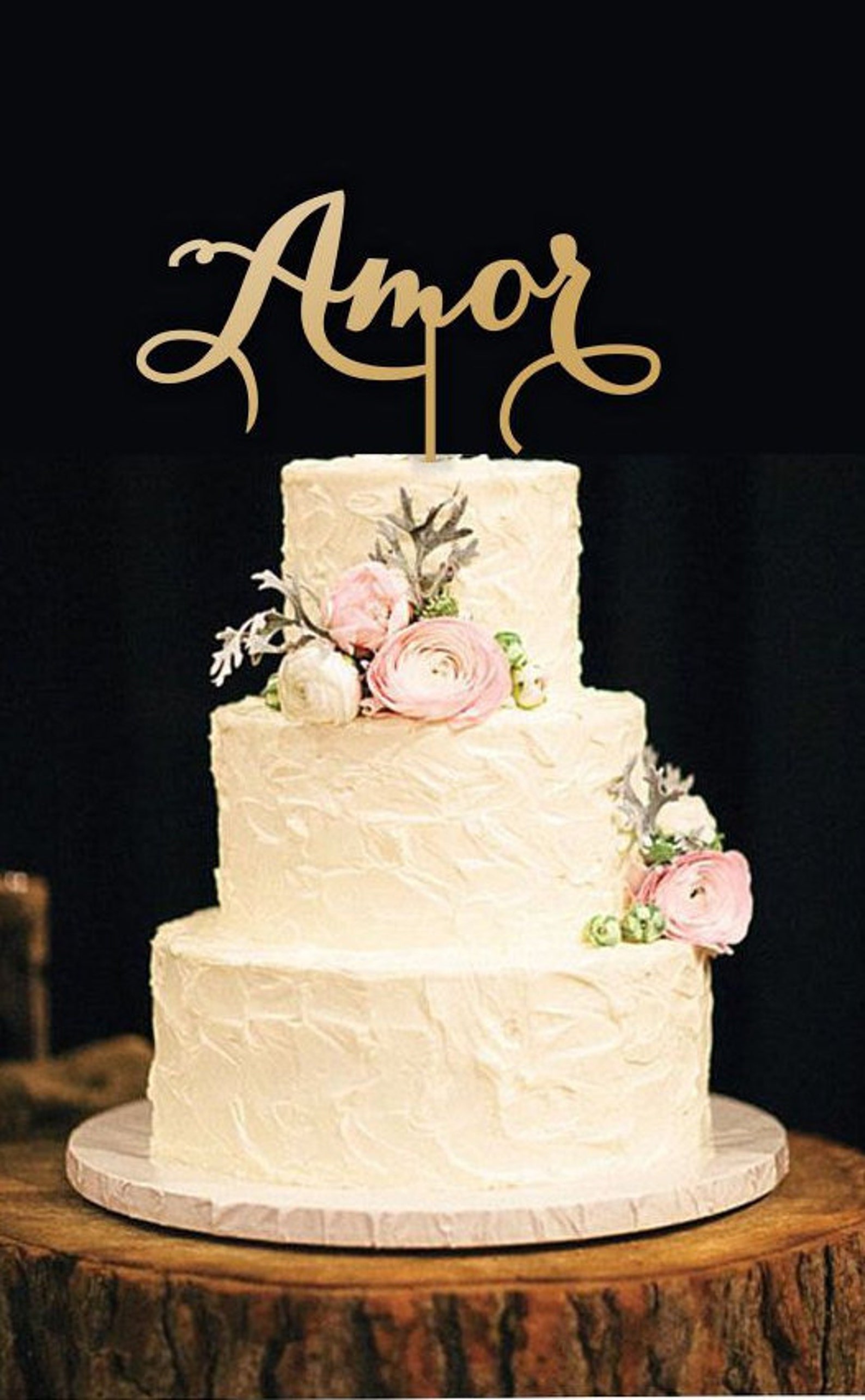 Cake Topper Amor - Wedding Cake Topper - Gold Cake Topper - Etsy