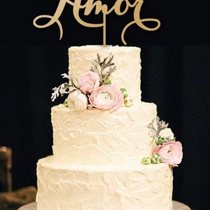 Cake Topper Amor - Wedding Cake Topper - Gold Cake Topper - Etsy