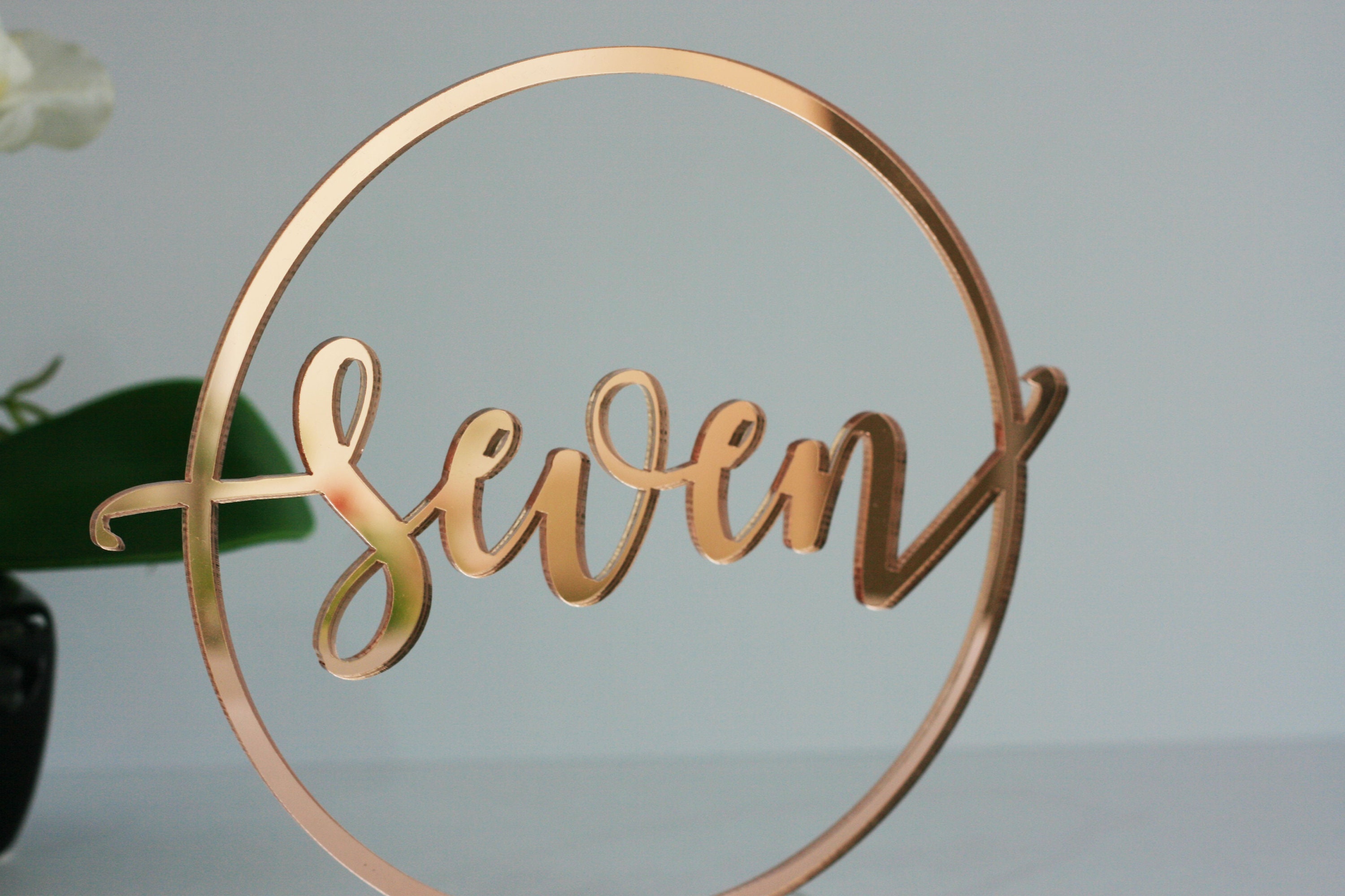 Rose Gold Table Numbers Gold Silver Mirror Acrylic Table | Etsy