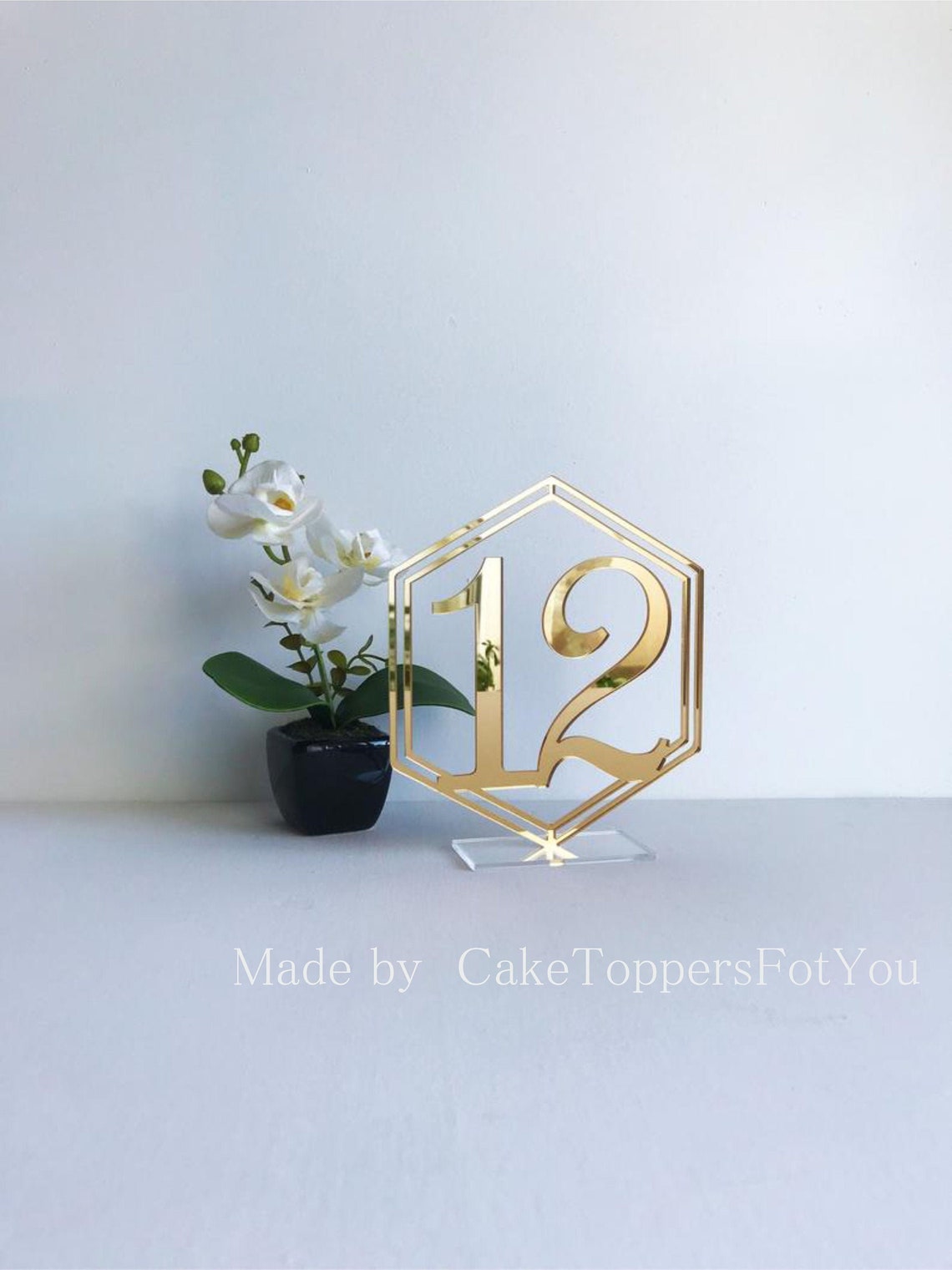 Golden Mirror Acrylic Table Numbers Wedding Table Numbers - Etsy