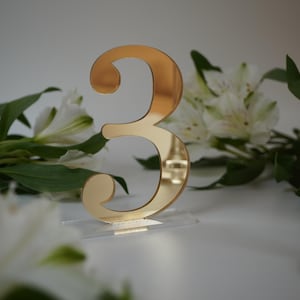 Silver Acrylic Table Numbers , Wedding Table Numbers | Mirror Gold ...