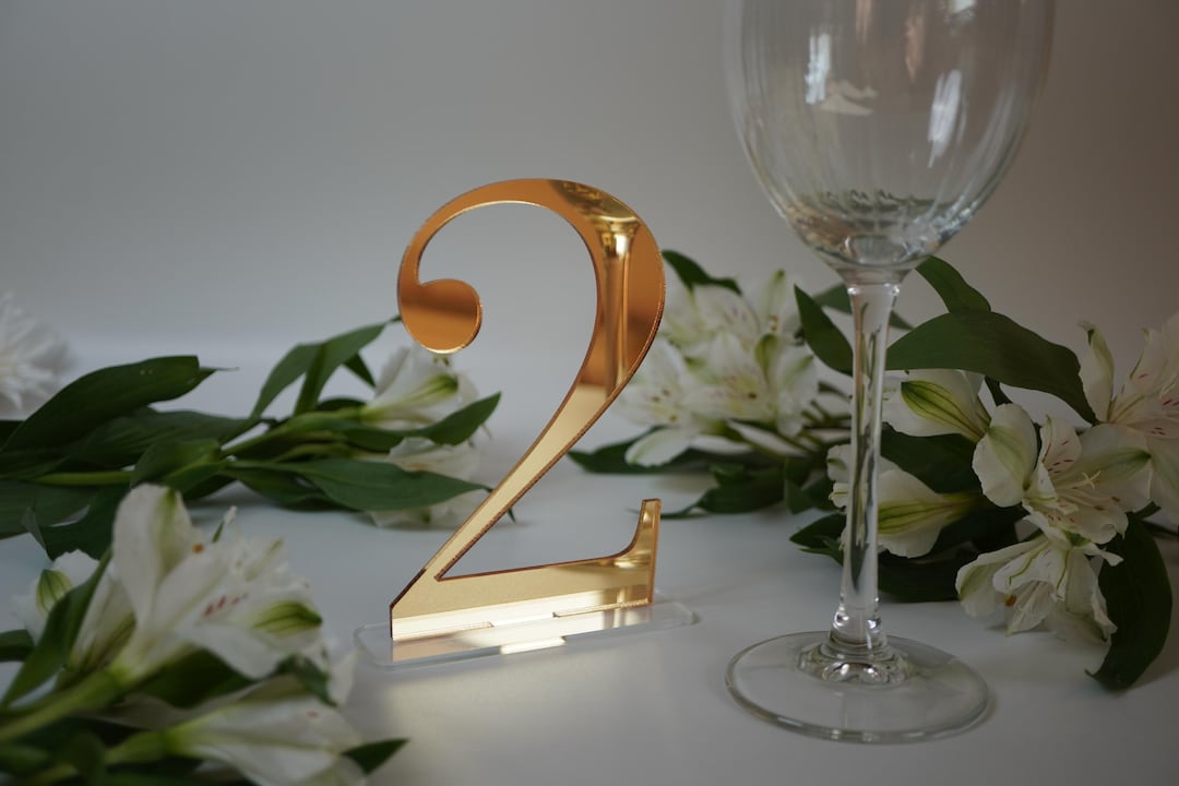 Gold Acrylic Table Numbers , Wedding Table Numbers | Silver Table ...