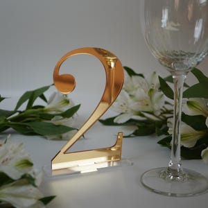 Silver Acrylic Table Numbers , Wedding Table Numbers | Mirror Gold ...