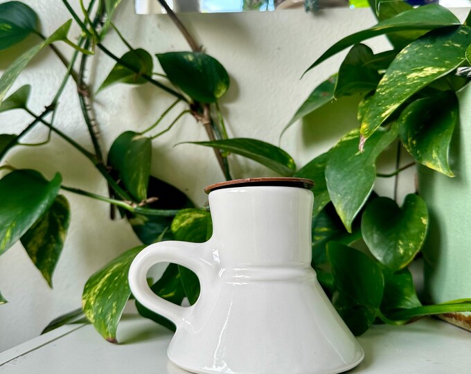 White Vintage No-spill Coffee Mug With Lid - Etsy