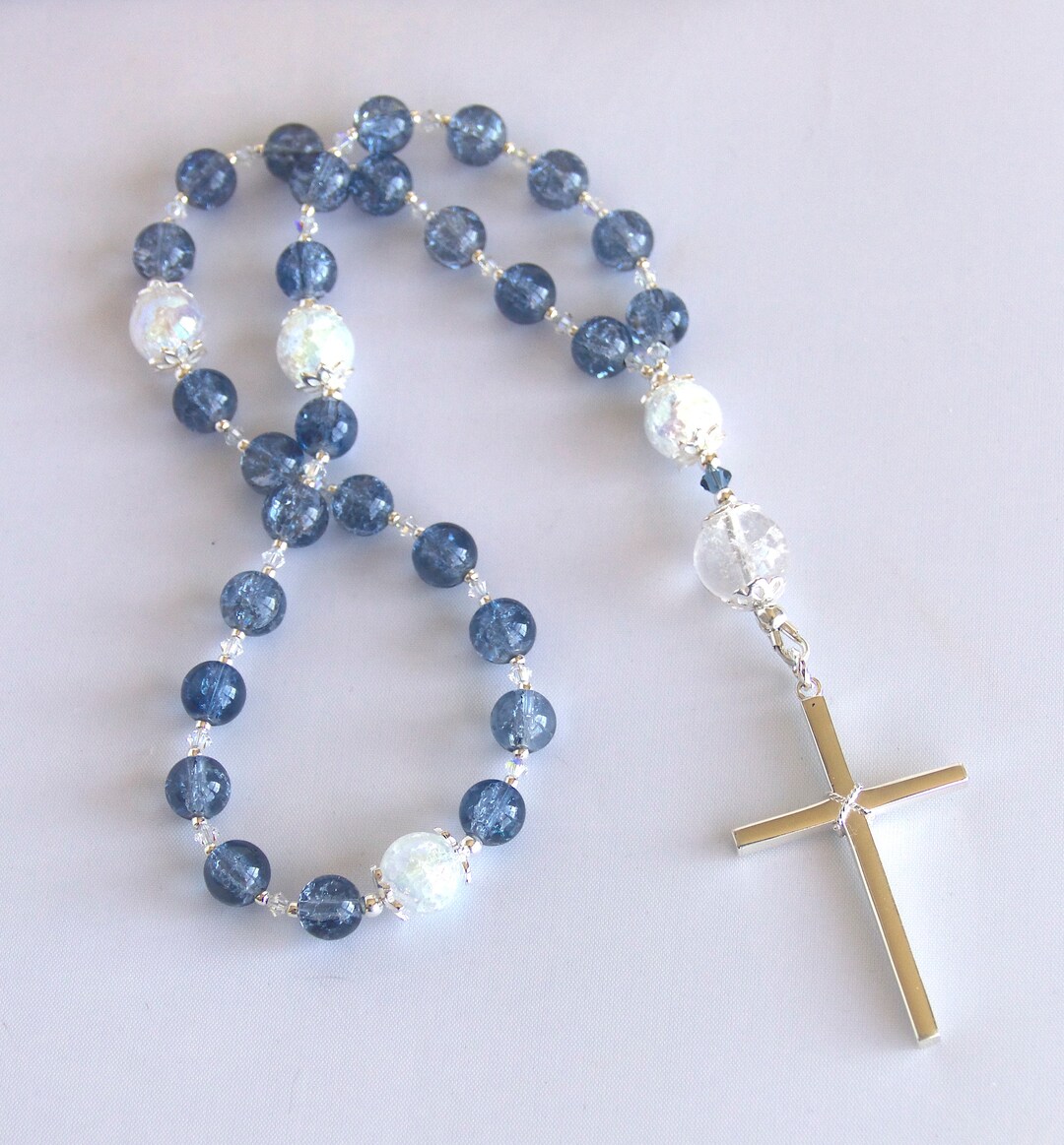 Protestant/anglican Prayer Beads; Inspirational, Christian; Blue ...