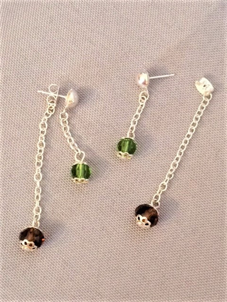 Front Back Dangle Earrings; Front Back Crystal Earrings; Two-sided ...