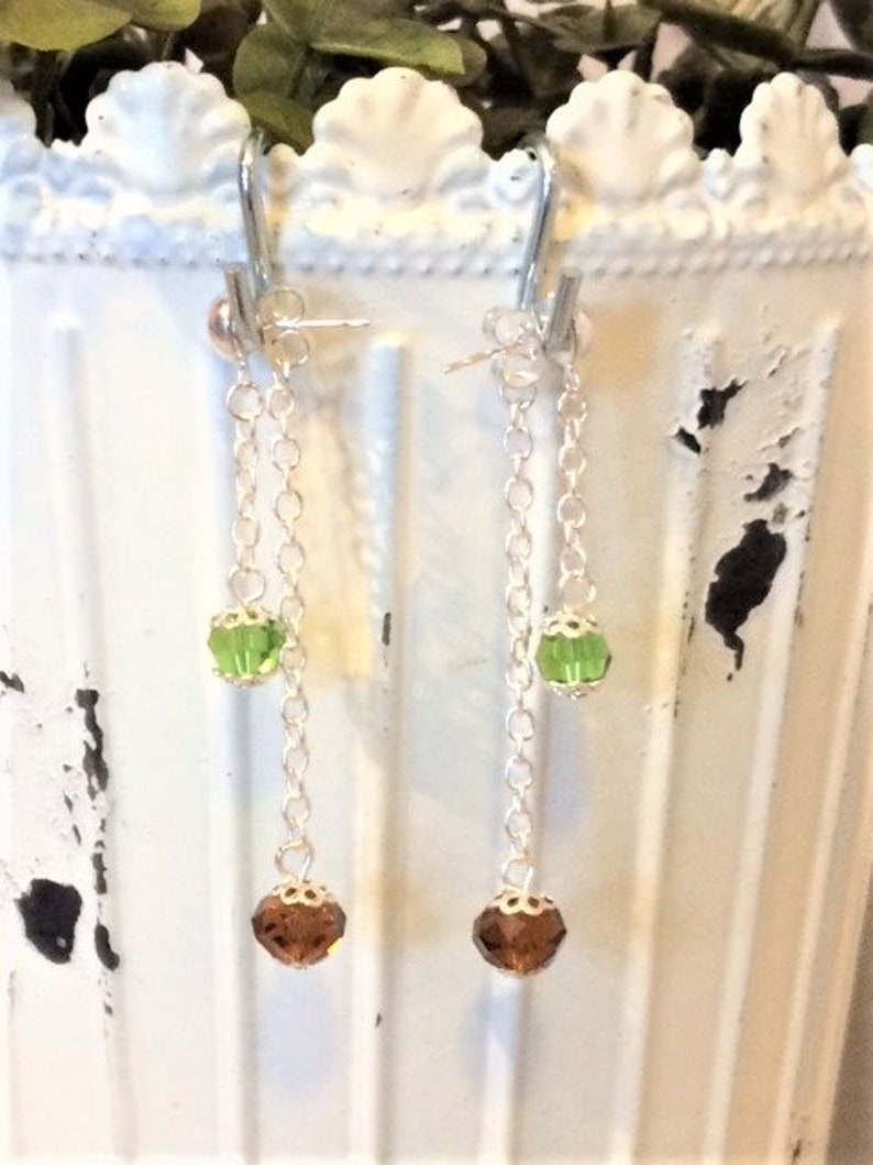 Front Back Dangle Earrings; Front Back Crystal Earrings; Two-sided ...