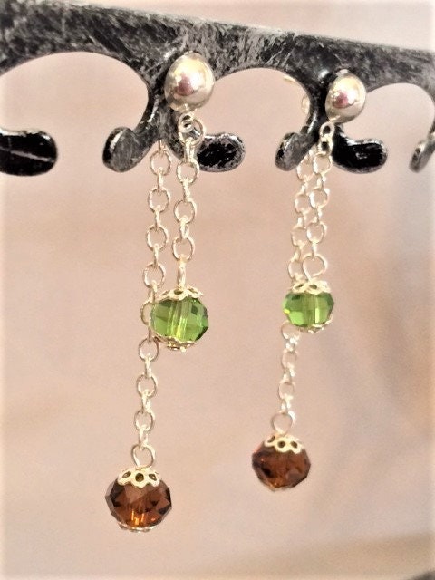 Front Back Dangle Earrings; Front Back Crystal Earrings; Two-sided ...