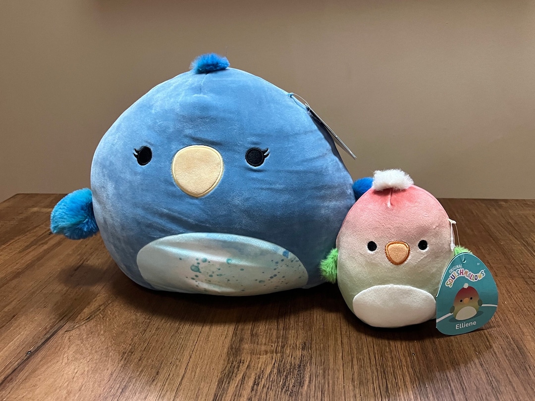 New Squishmallow 10-11 Zipp Blue Parrot Kellytoy and 5 Elliene Ombré ...