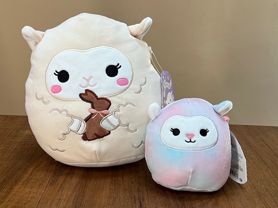 New Squishmallow 8 Lamb Sheep Sophie White With Chocolate Bunny and 4 Arabella Plush Easter ...