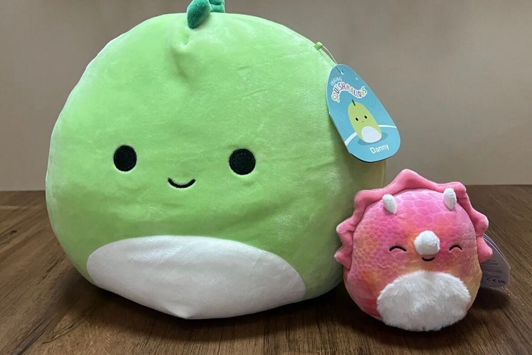 Squishmallow 10-11 Danny Green Trex Dinosaur 4 Trinity Triceratops New ...