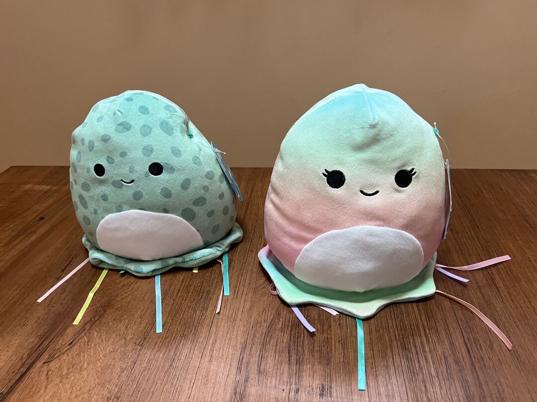 NWT Squishmallow 7-8 Jellyfish Kellytoy Green Forina and Ombré Greeley ...