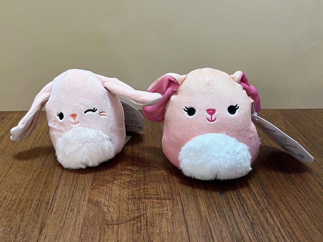 New Squishmallow Kellytoy 4 Bunny Rabbit Satine Pink and Brinkley ...