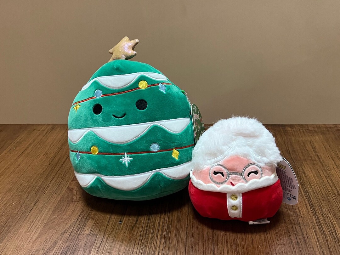 Squishmallow 8 Johann Christmas Tree 4-5 Nicolette Mrs Santa Claus New ...